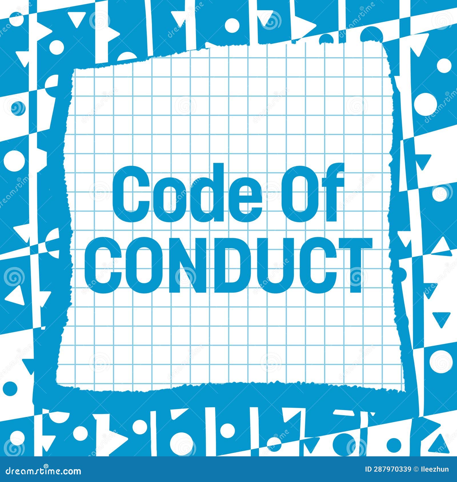 Code of Conduct Blue Texture White Squares Background Text Stock ...