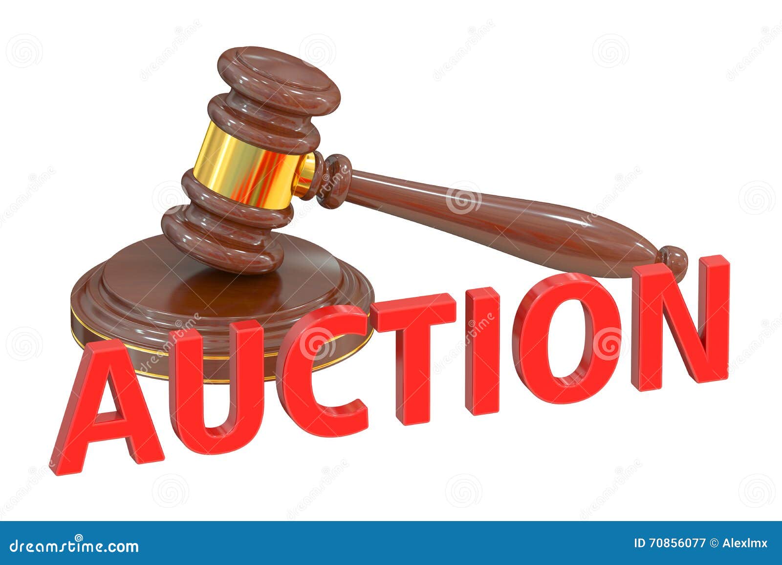 Auction Concept with Wooden Gavel Stock Illustration - Illustration of ...