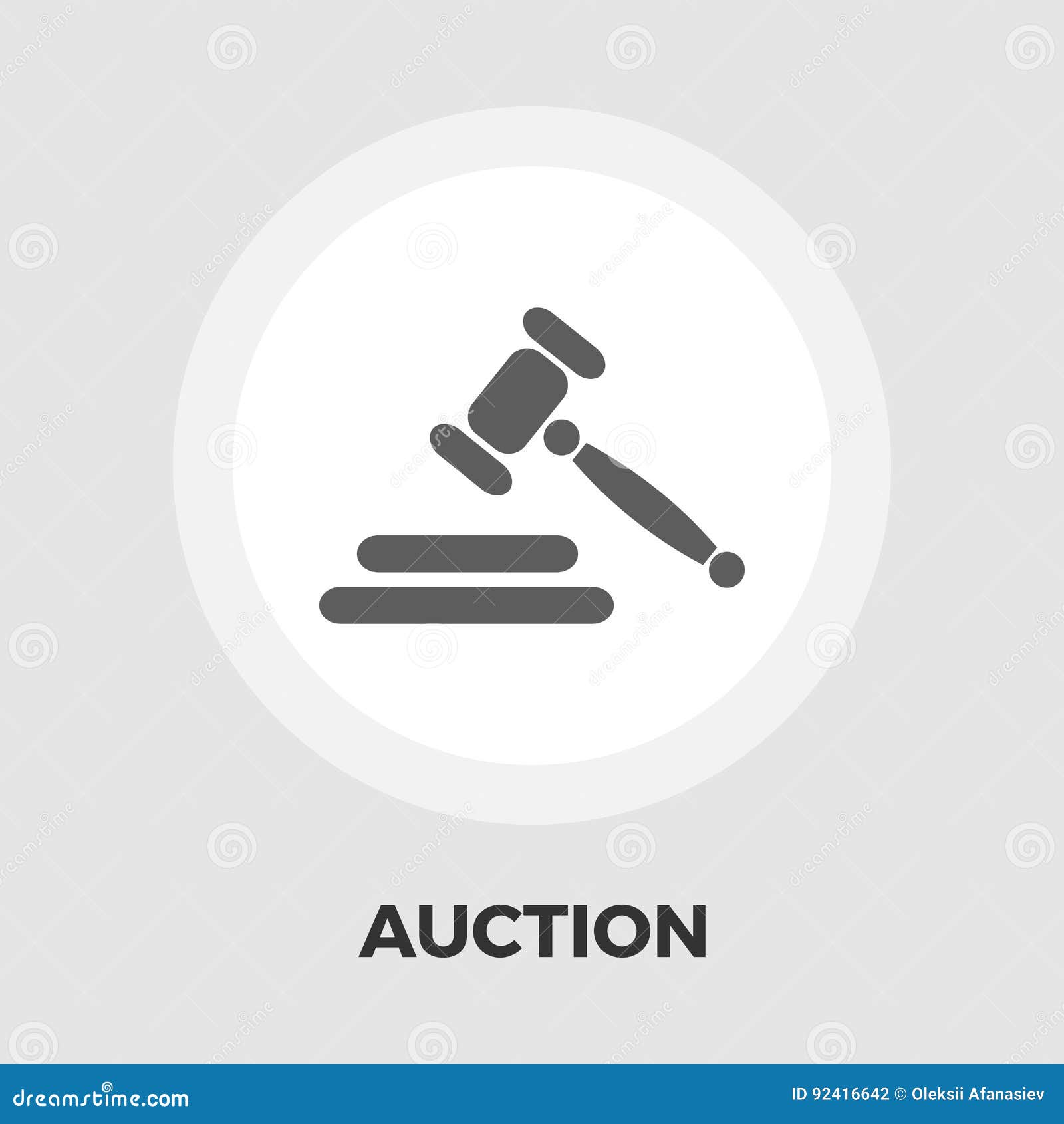 Auction flat icon stock vector. Illustration of order - 92416642