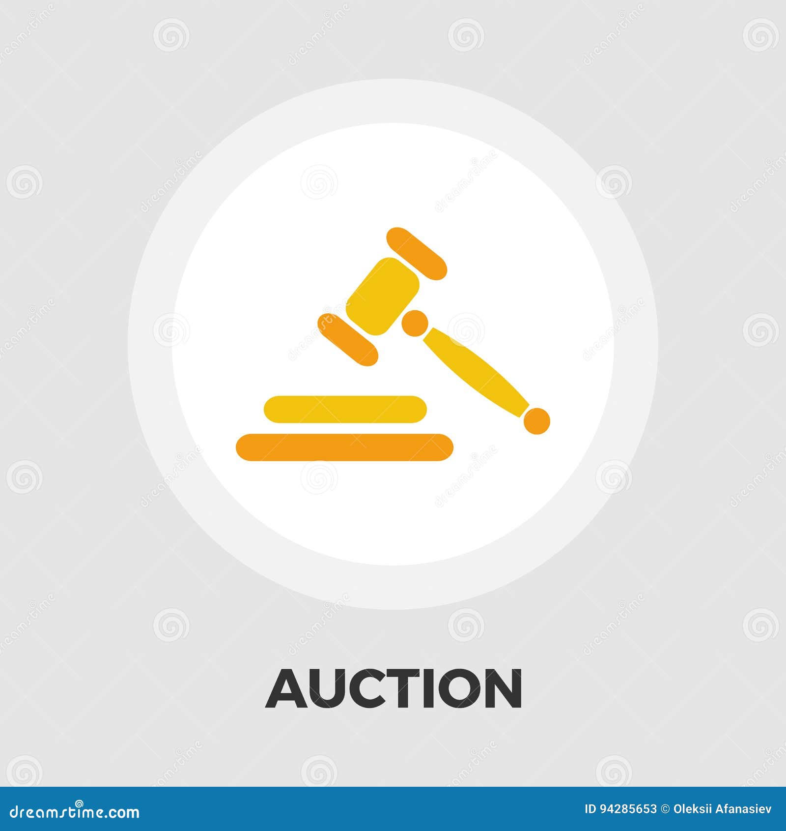 Auction flat icon stock vector. Illustration of crime - 94285653
