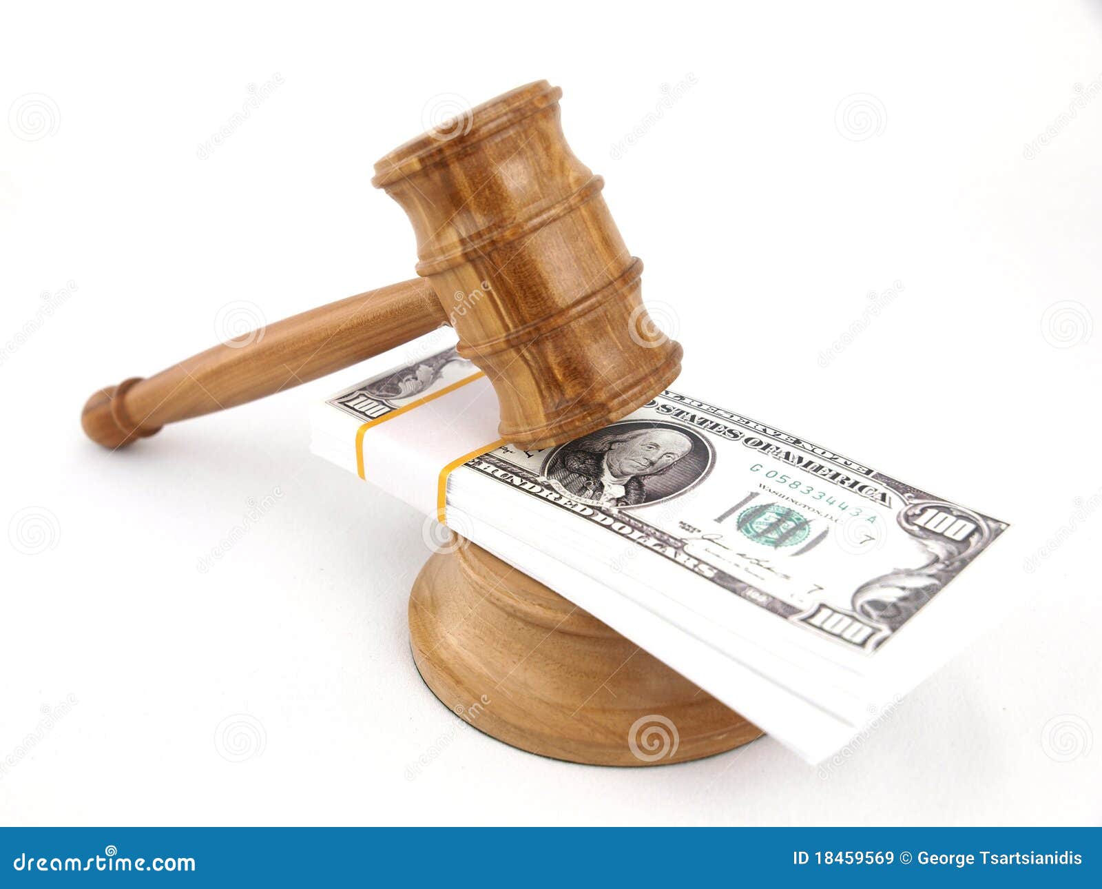 Auction gavel and dollars stock image. Image of dollars - 18459569
