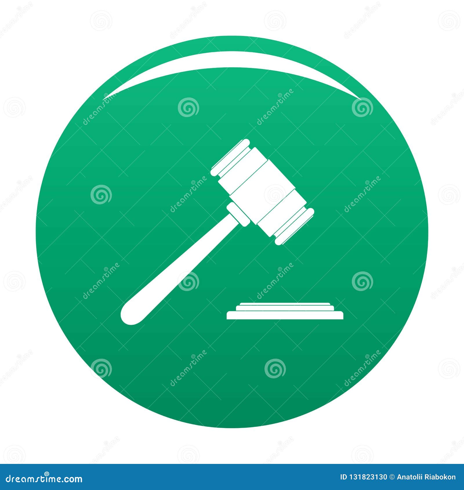 Auction Gavel Icon Vector Green Stock Vector - Illustration of logo ...