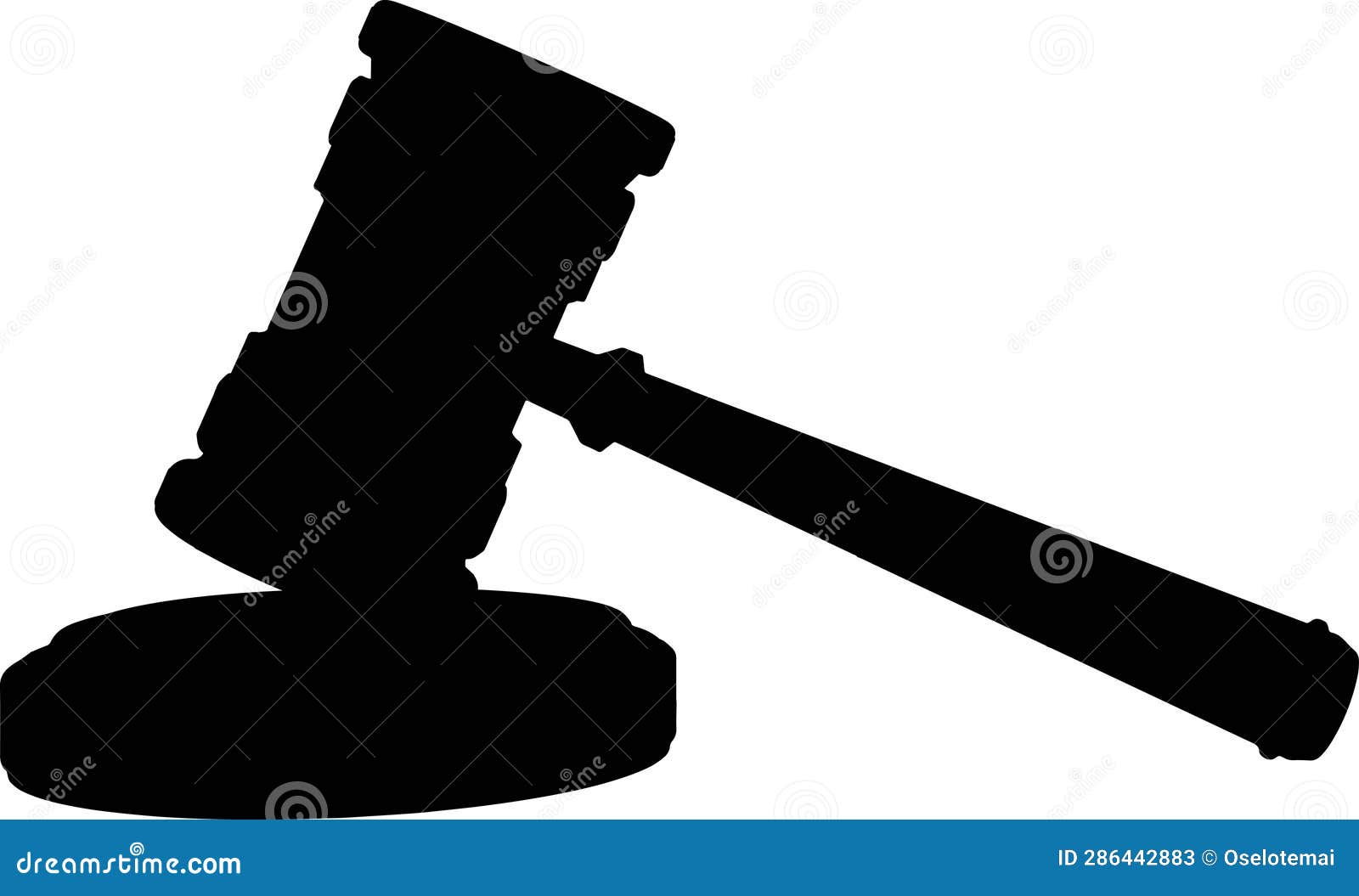 Auction Hammer and Judgment Silhouette Stock Vector - Illustration of ...