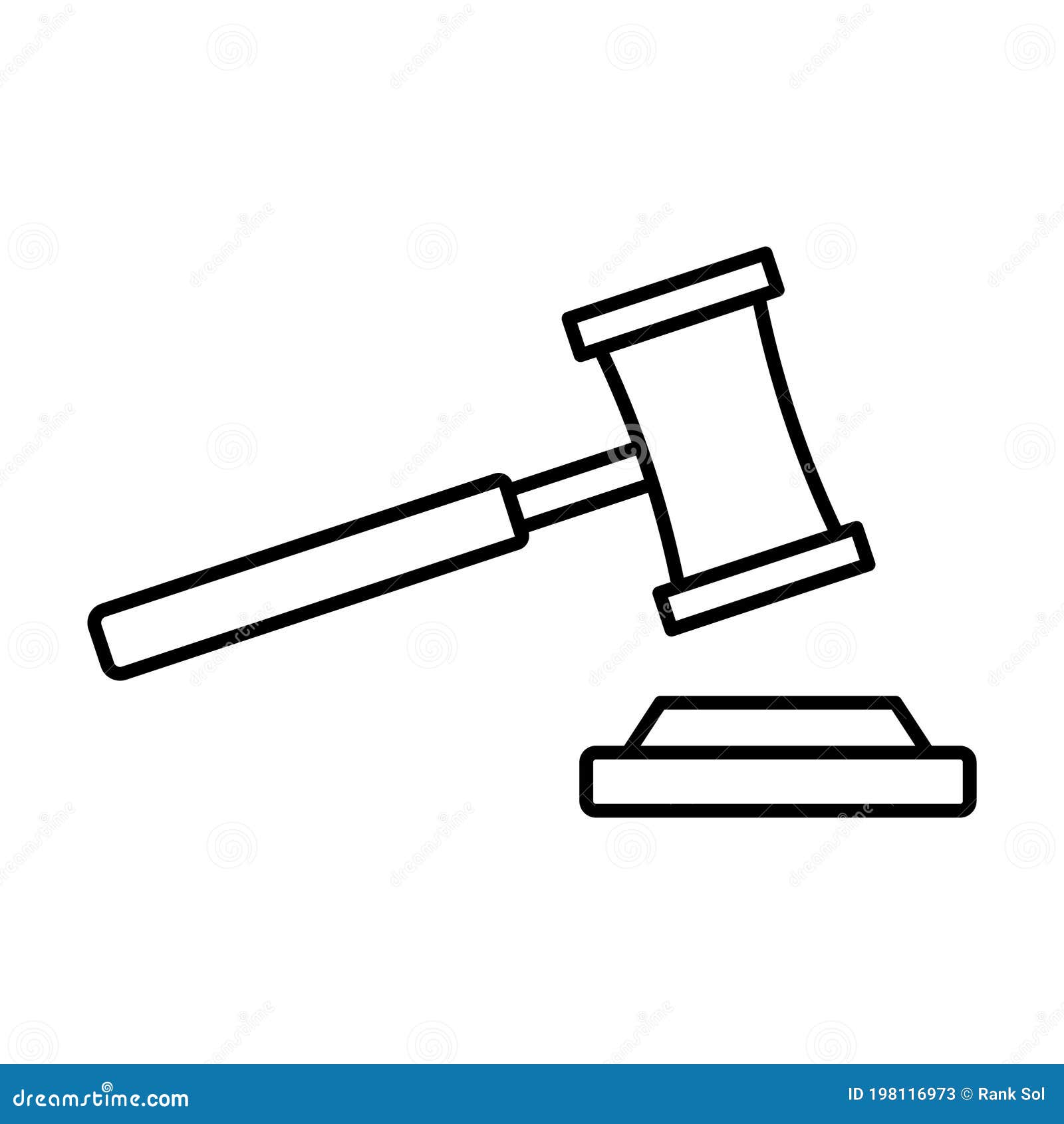 Auction Hammer Outline Vector Icon Which Can Easily Modify or Edit ...