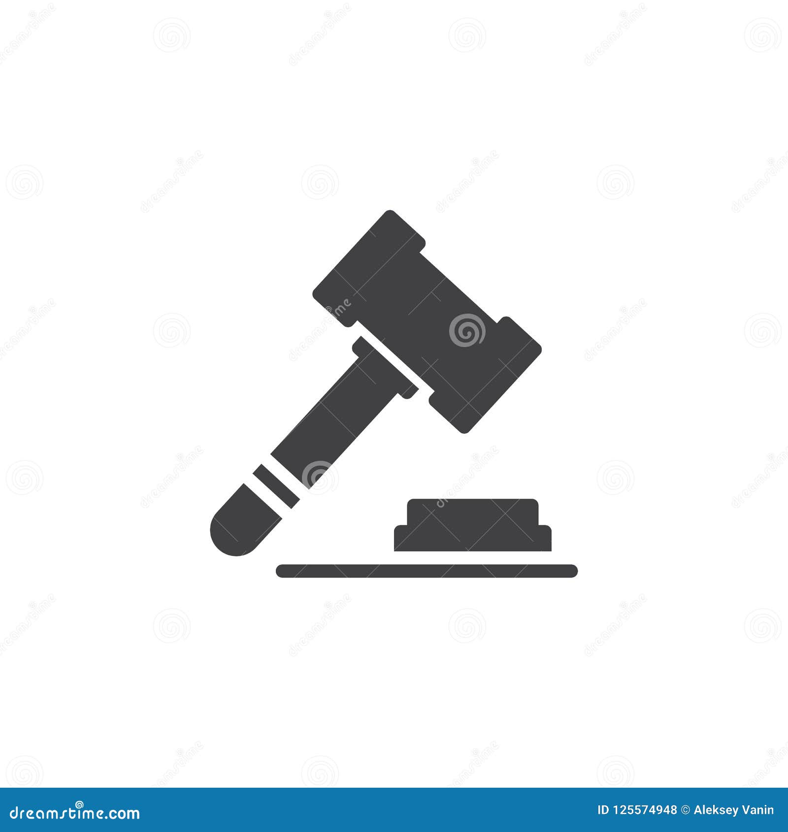 Auction hammer vector icon stock vector. Illustration of business - 125574948