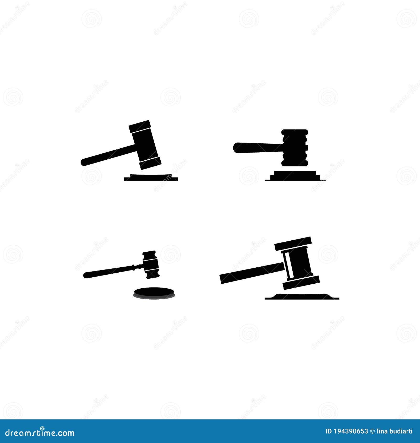 Auction hammer icon stock vector. Illustration of justice - 194390653