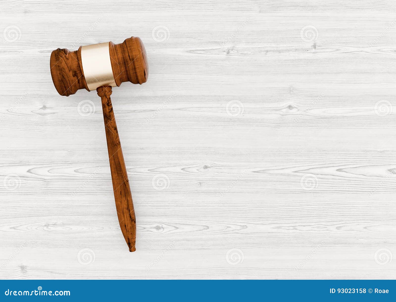 Auction Hammer on White Wooden Table 3d Illustration Stock Illustration ...
