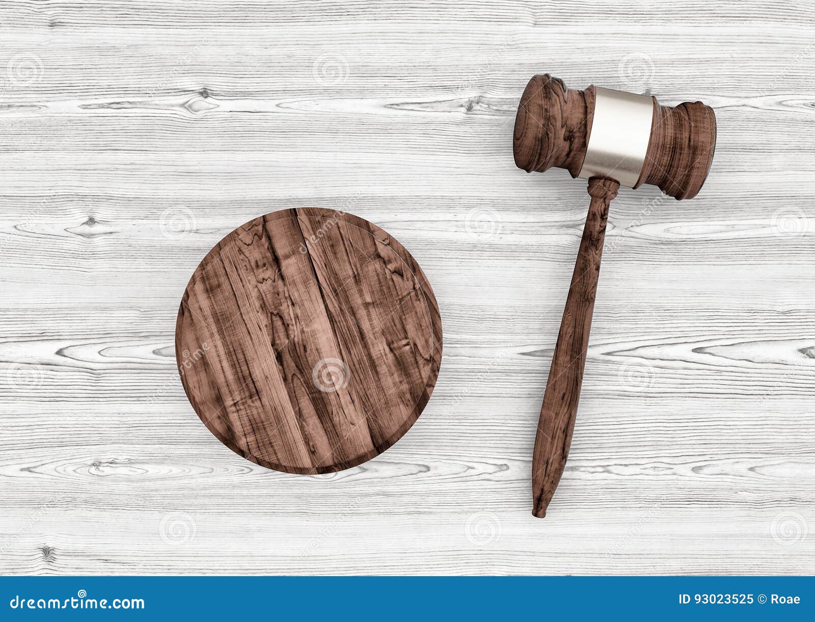 Auction Hammer on White Wooden Table 3d Illustration Stock Illustration ...