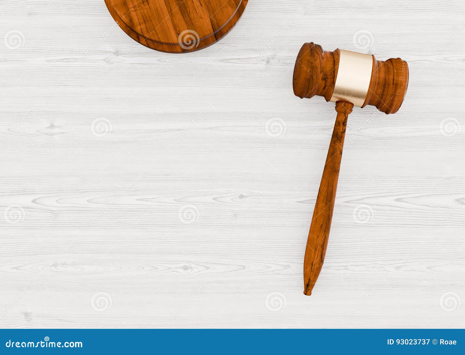 Auction Hammer on White Wooden Table 3d Illustration Stock Illustration ...