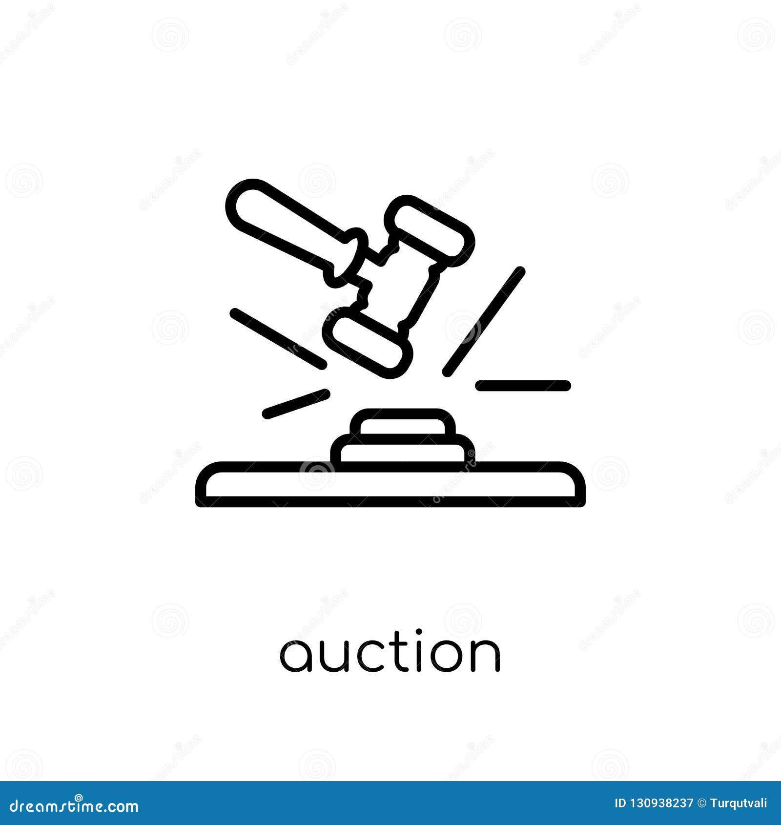 Auction Icon. Trendy Modern Flat Linear Vector Auction Icon on W Stock ...