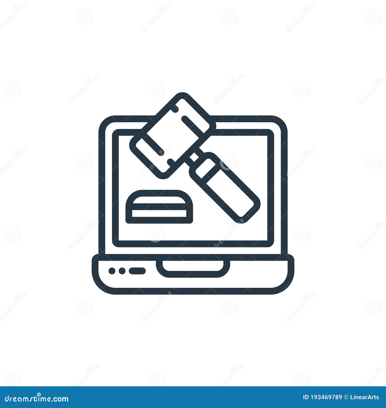 Auction Icon Vector from Sales Concept. Thin Line Illustration of ...