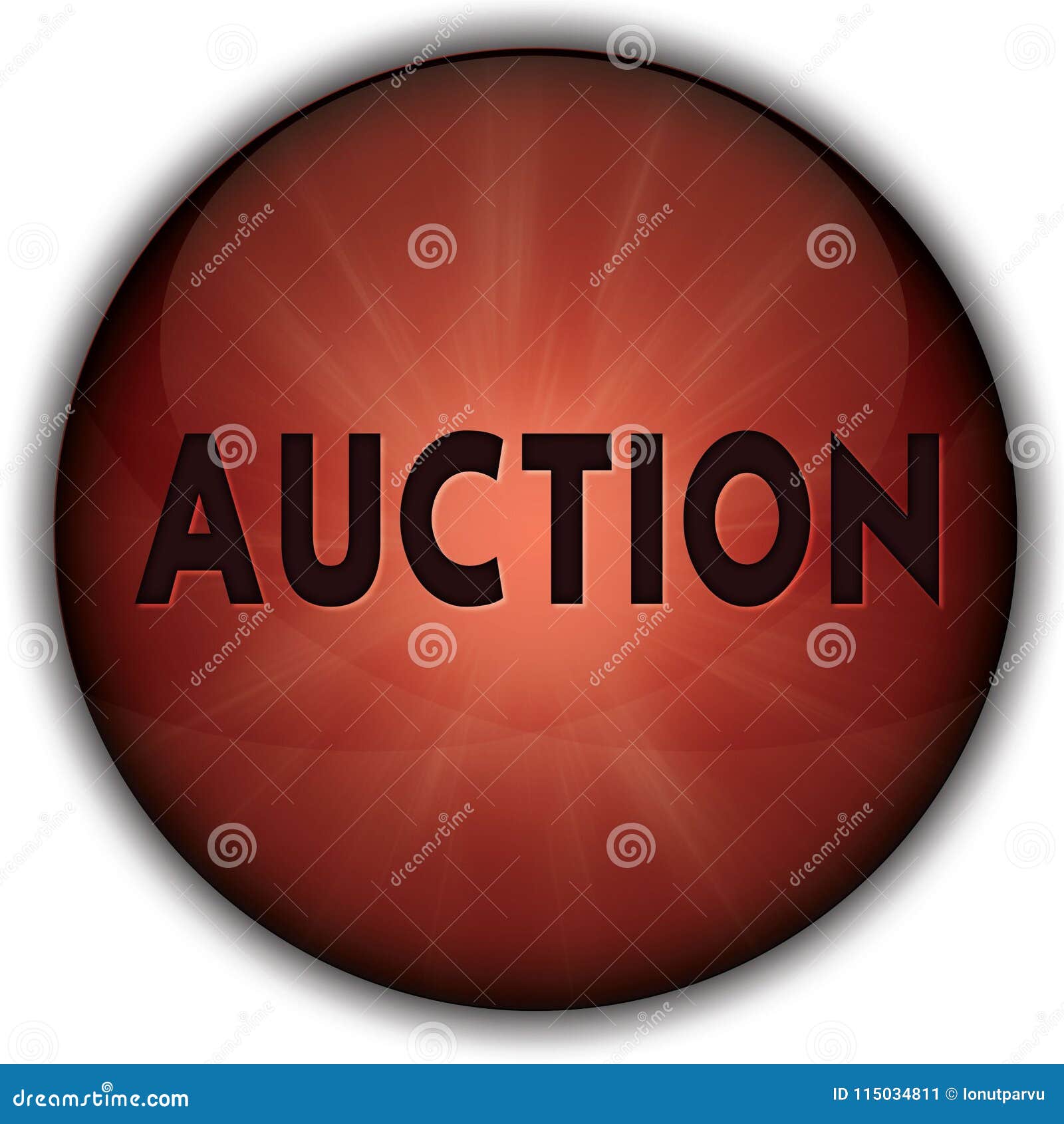 AUCTION red button badge. stock illustration. Illustration of insignia ...