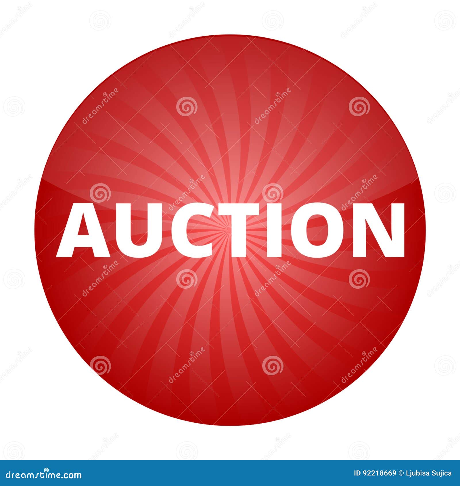 Auction Red Sign, Button, Icon Stock Vector - Illustration of announce ...