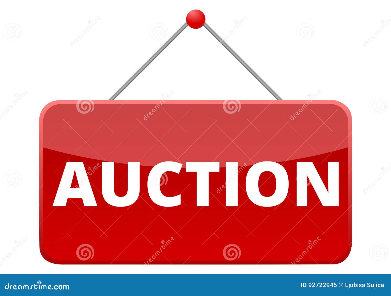 Auction red sign stock illustration. Illustration of auction - 92722945