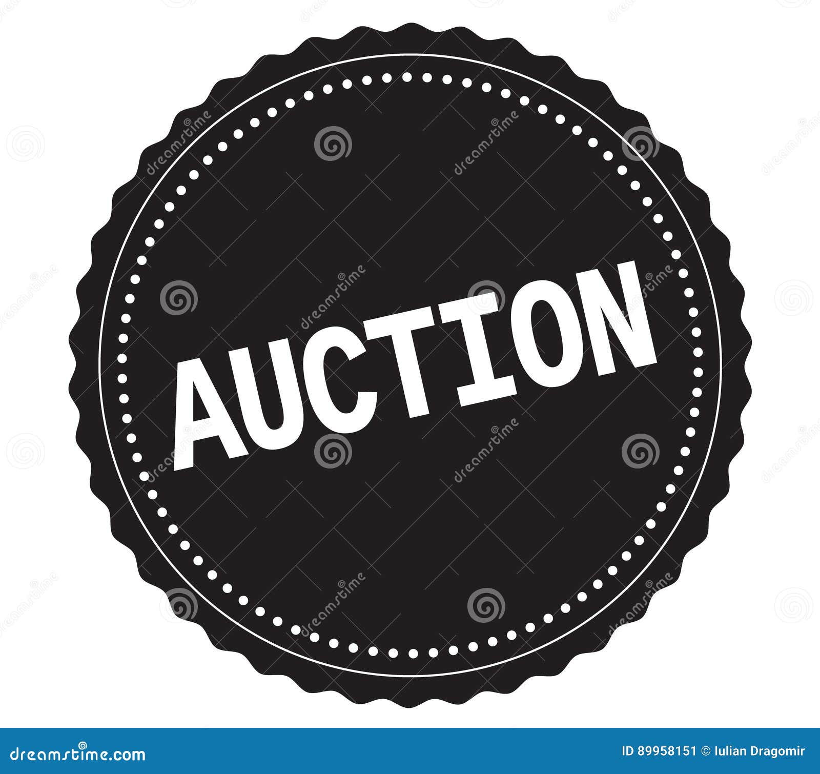 AUCTION Text, on Black Sticker Stamp. Stock Illustration - Illustration ...