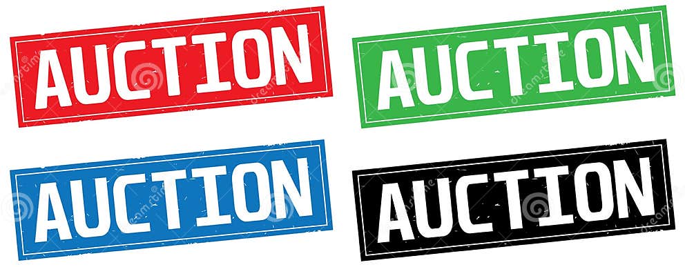 AUCTION Text, on Rectangle Stamp Sign. Stock Illustration ...