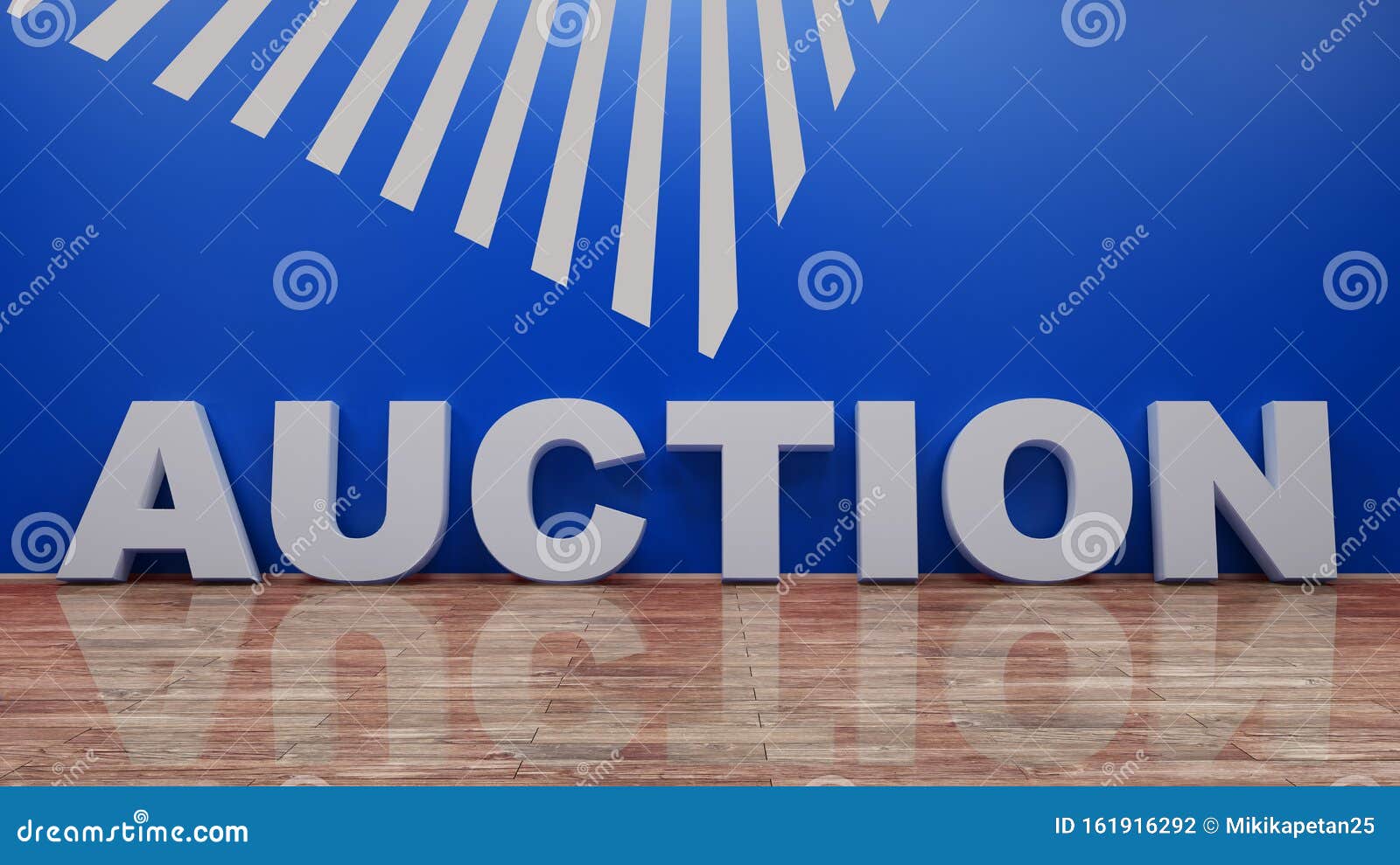 Auction Text on Wooden Floor Against Wall 3d Rendering Stock ...