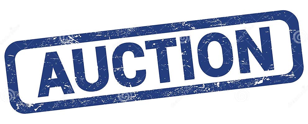 AUCTION Text Written on Blue Rectangle Stamp Stock Photo - Image of ...