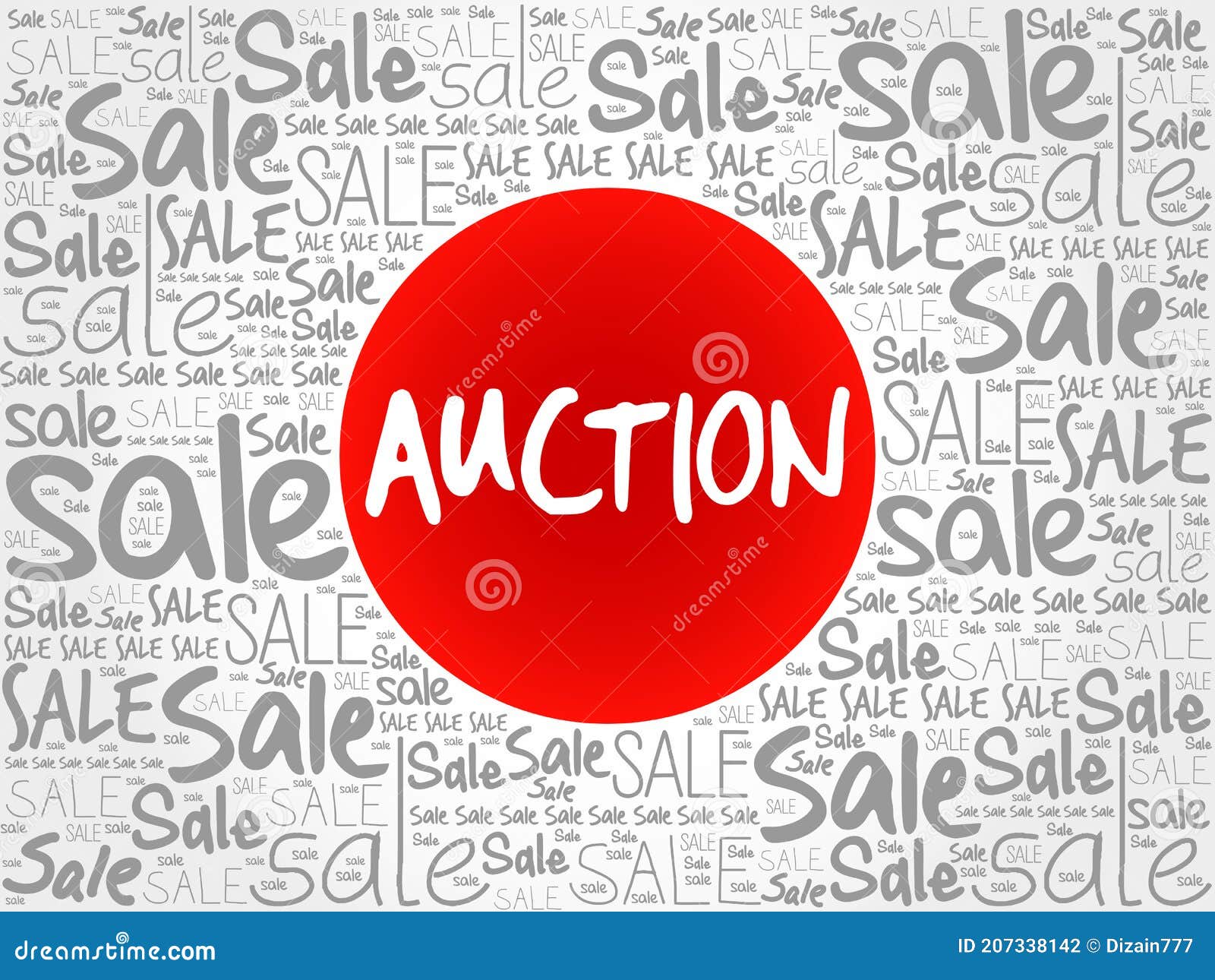 AUCTION words cloud stock illustration. Illustration of sale - 207338142