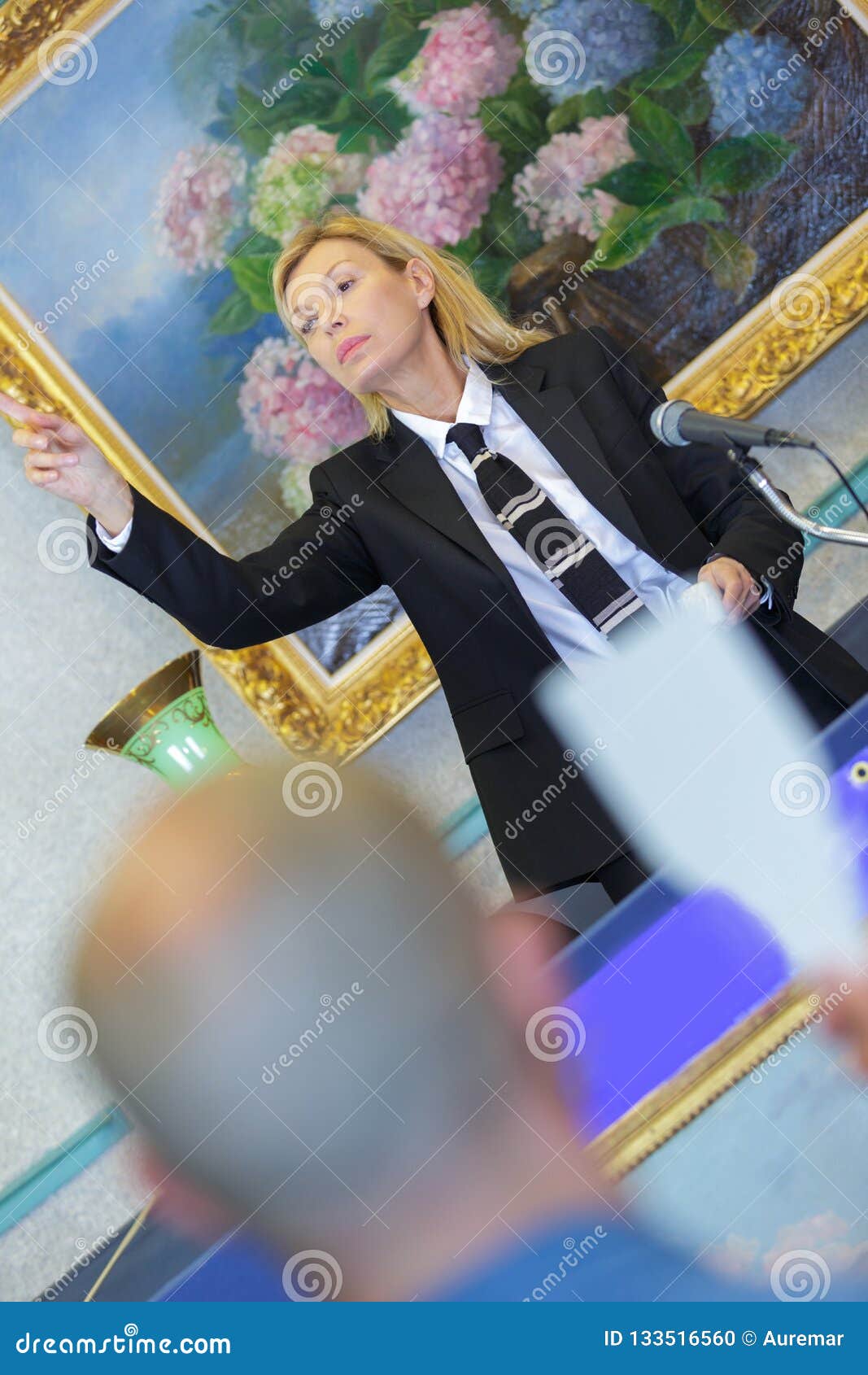 Auctioneer on a call stock photo. Image of minimum, collect - 133516560