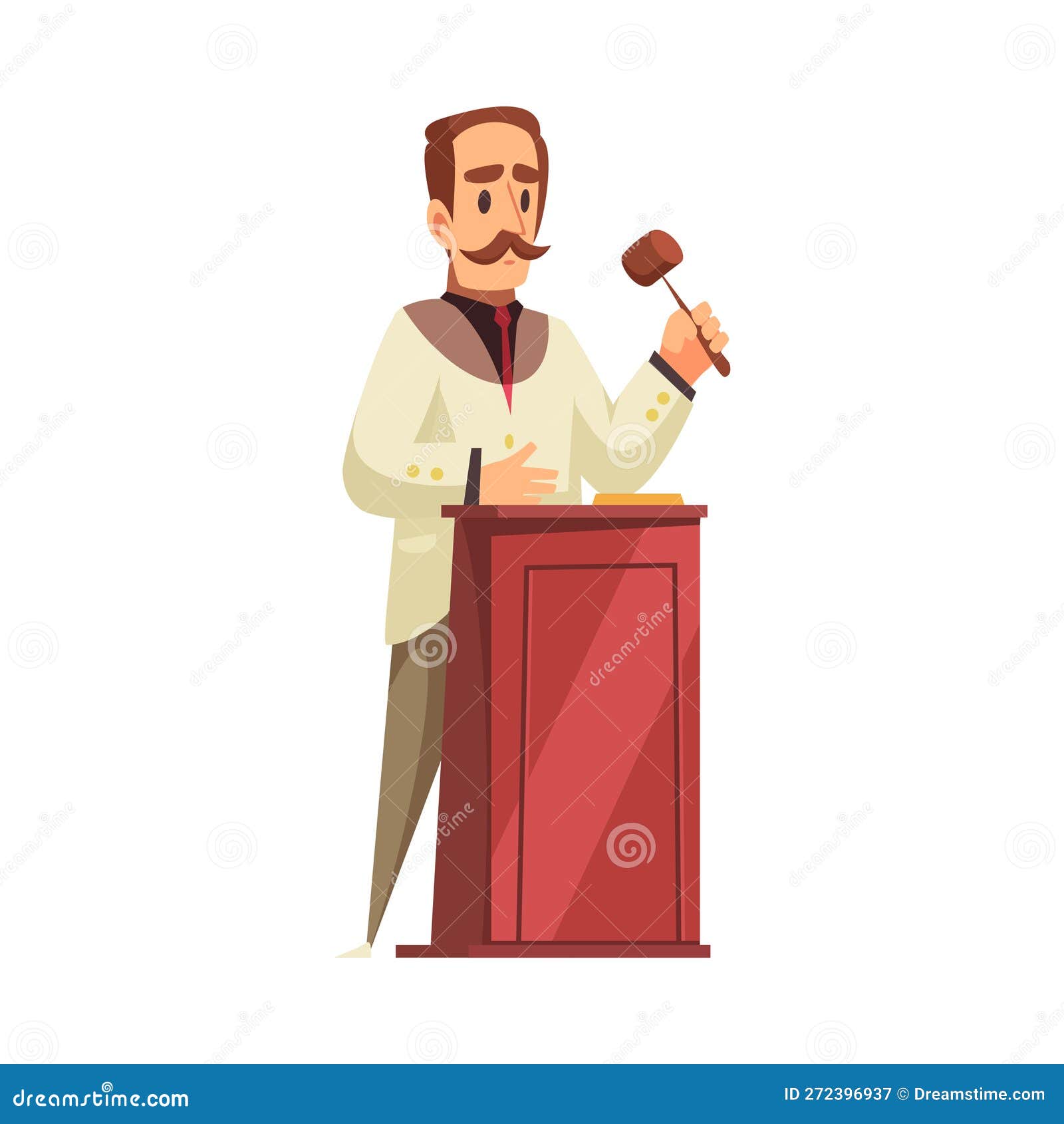 Auctioneer Flat Illustration Stock Vector - Illustration of quality ...