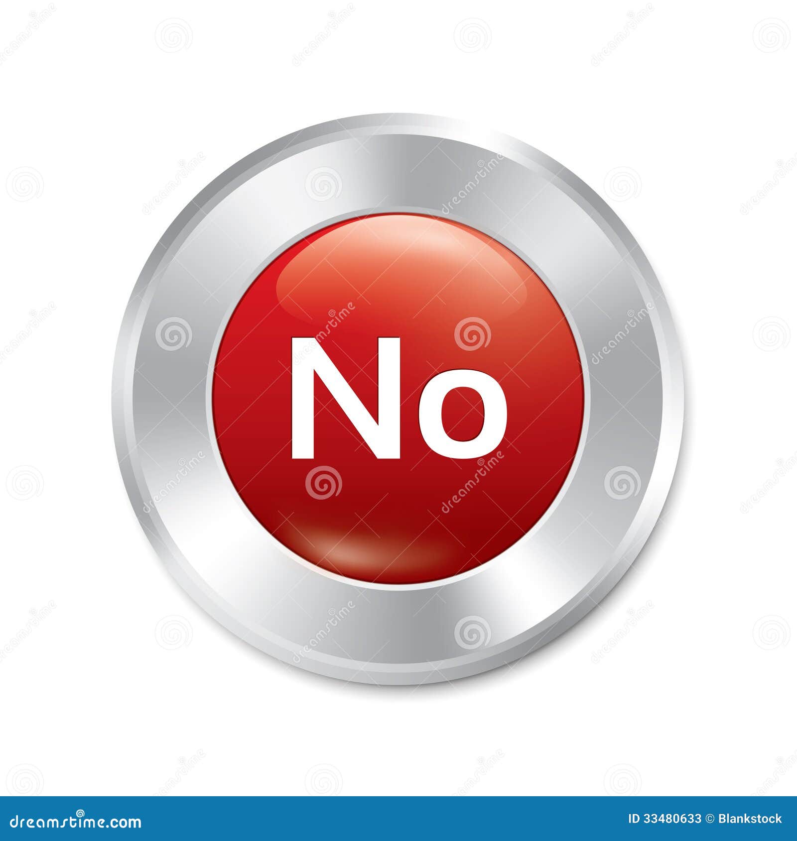 Aucun Bouton. Autocollant Rond Rouge. Illustration Stock - Illustration ...