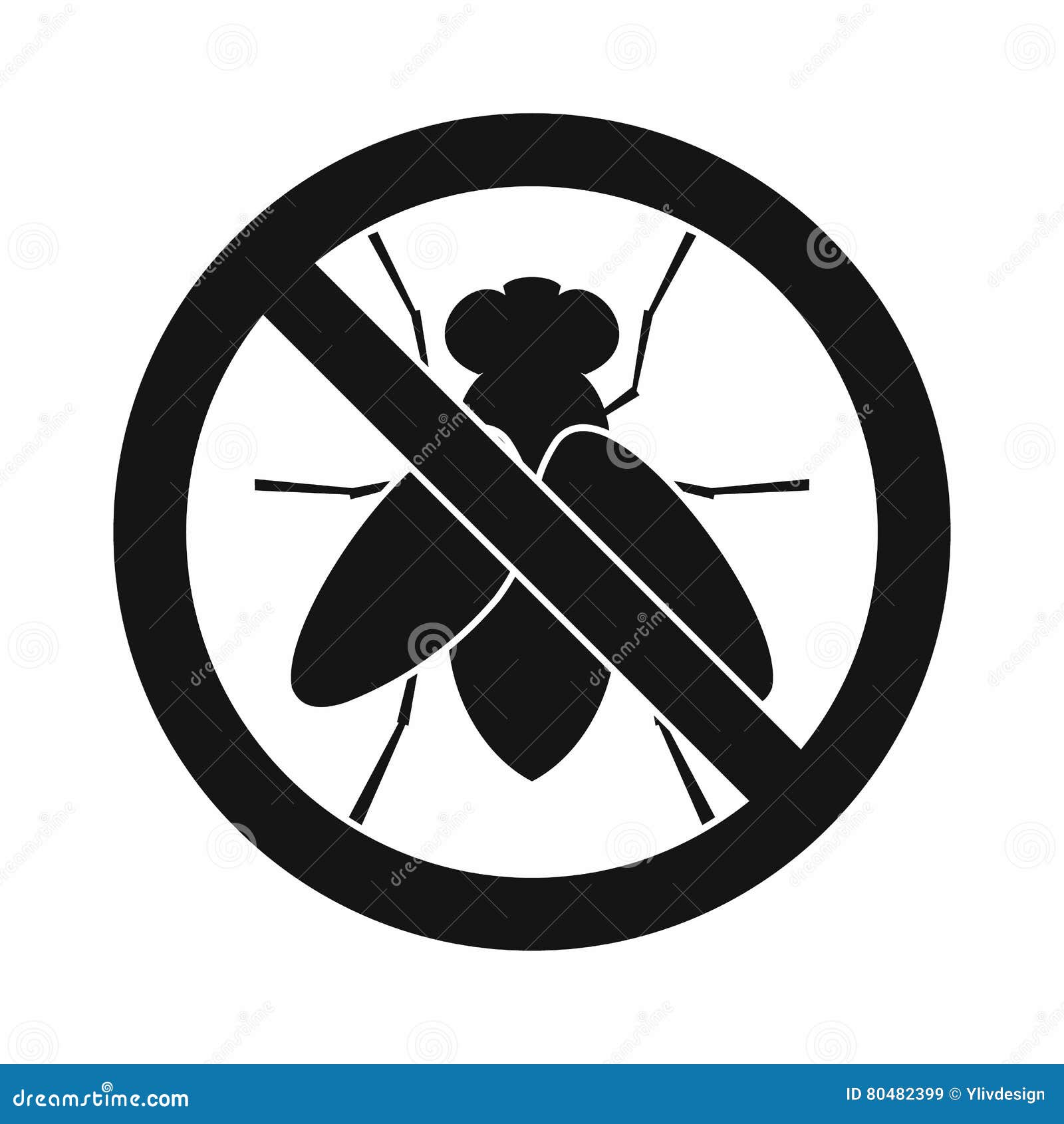 Aucune Icône De Signe De Mouche, Style Simple Illustration de Vecteur ...