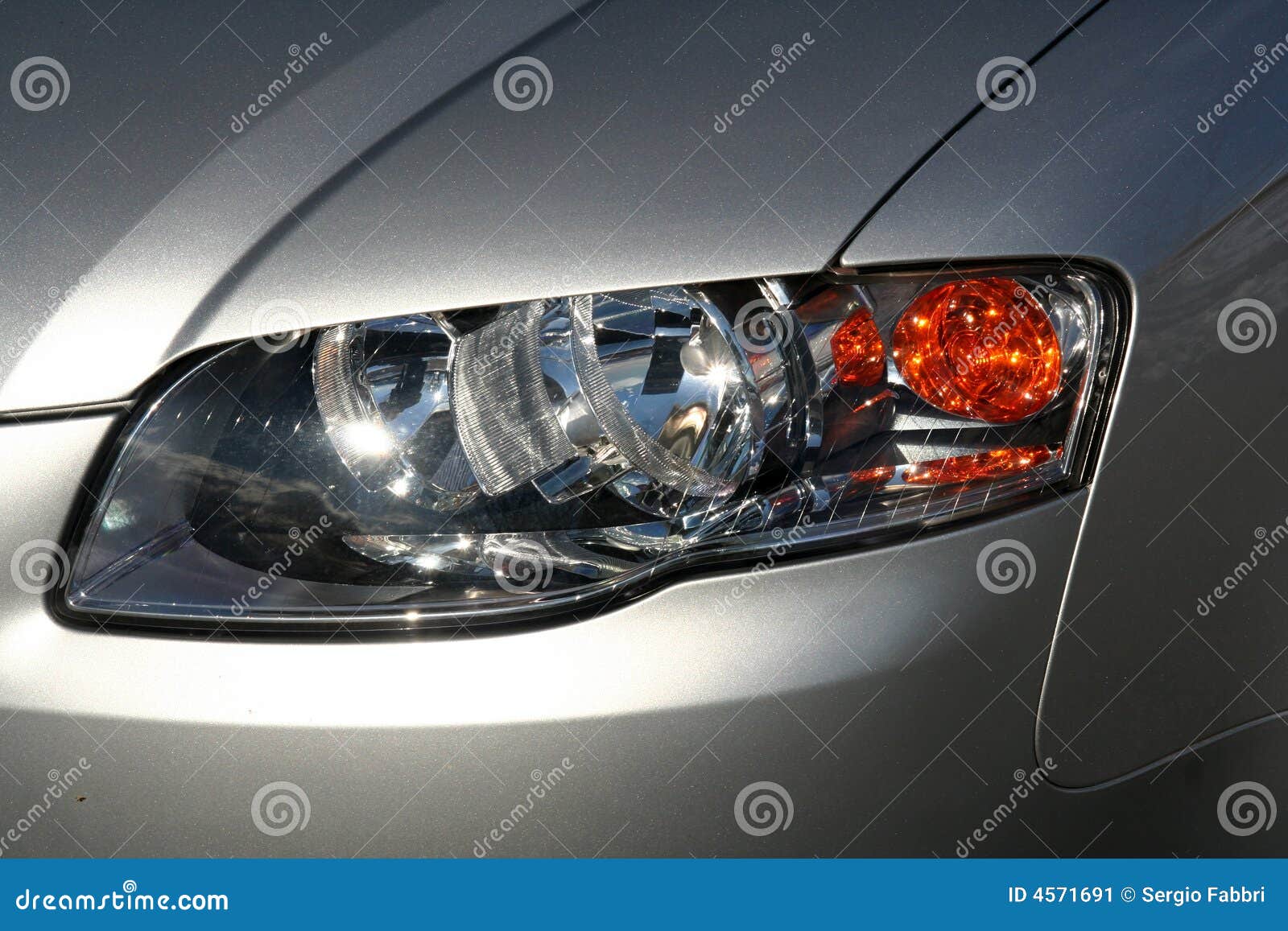 Audi headlight stock image. Image of lifestyle, silver - 4571691