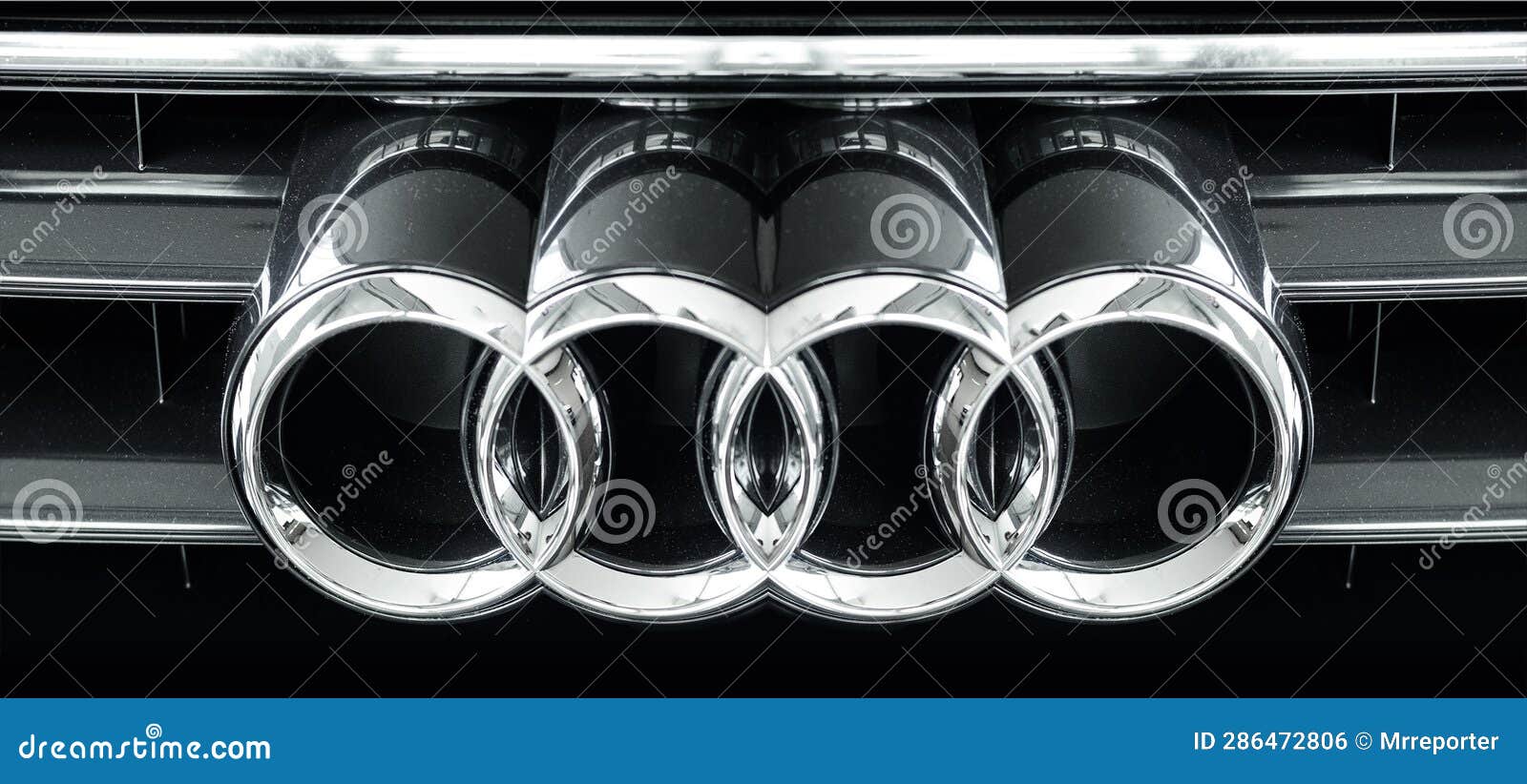Audi Logo Emblem on Car Front, Closeup Editorial Photo - Image of parts ...