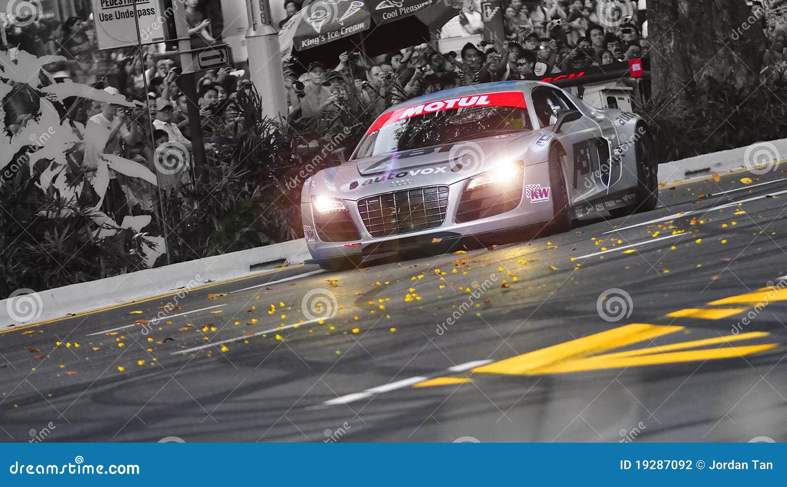 Audi R8 LMS Speed Down Orchard Road, Singapore Editorial Photography ...