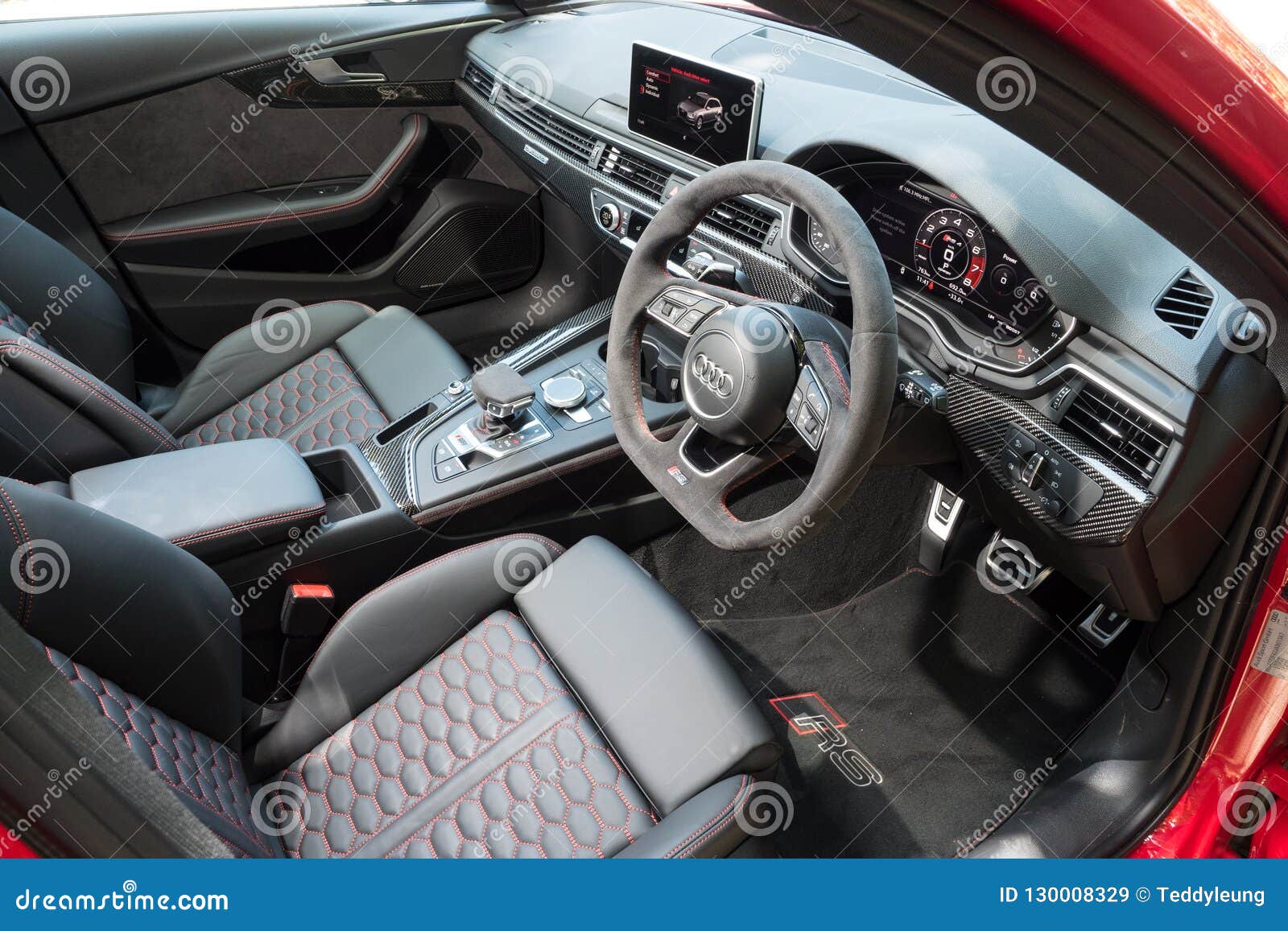 Audi RS4 2018 Interior editorial stock image. Image of small - 130008329