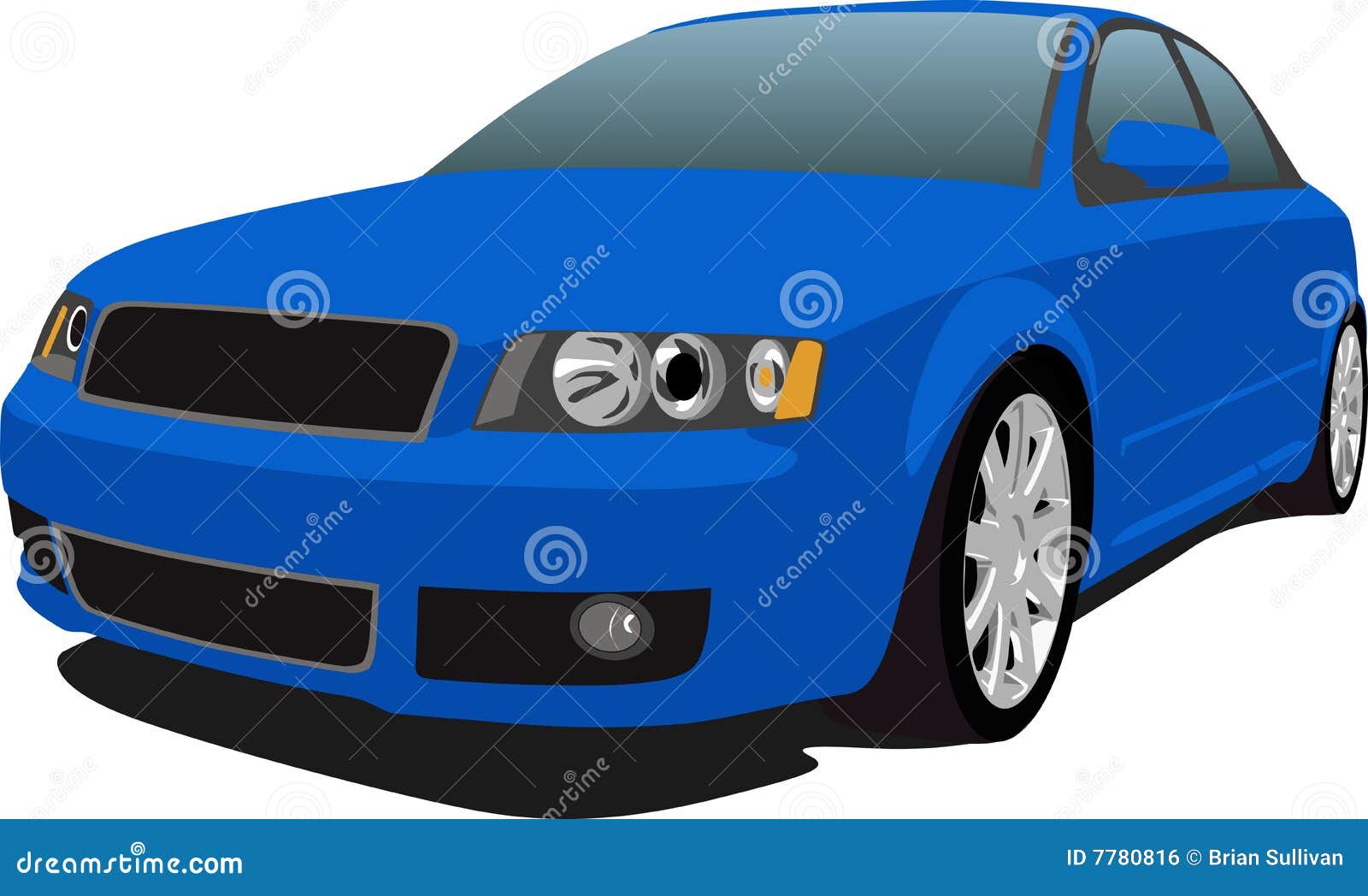 Audi S4 Blue stock vector. Illustration of isolated, sports - 7780816