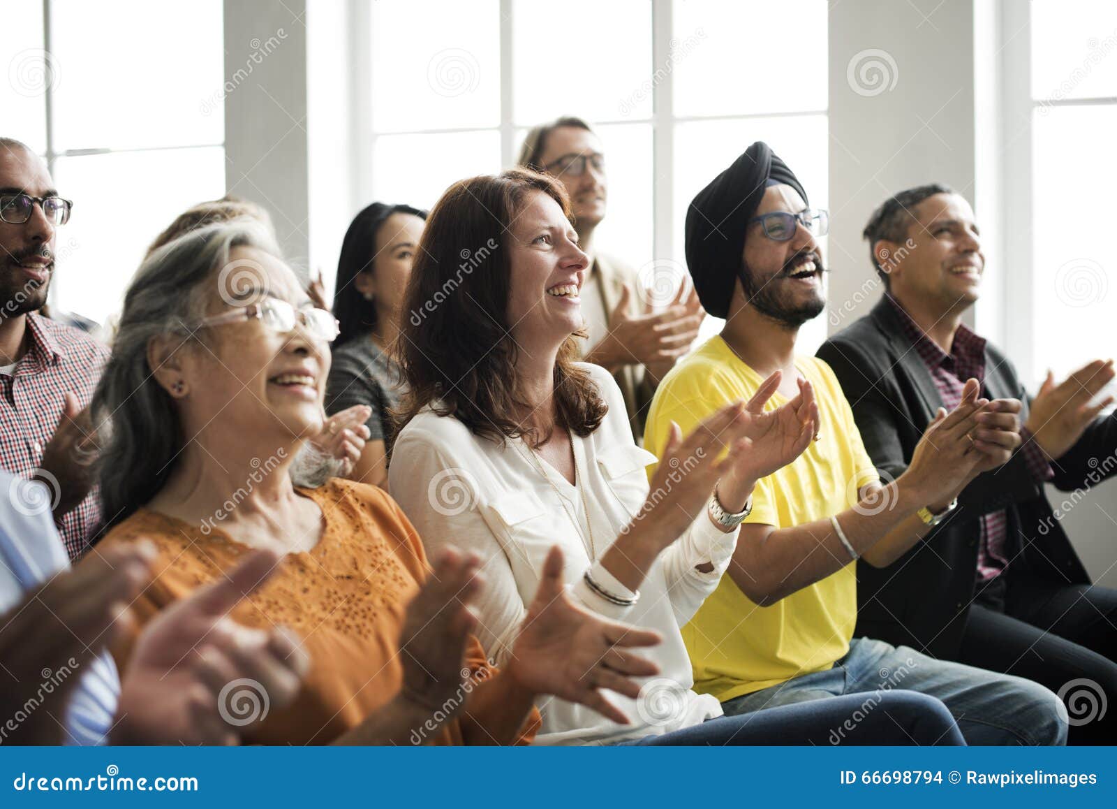 Audience Applaud Clapping Happines Appreciation Training Concept Stock ...