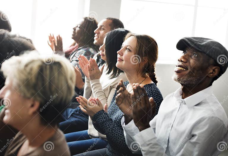 Audience Applaud Clapping Happiness Appreciation Training Concept Stock ...