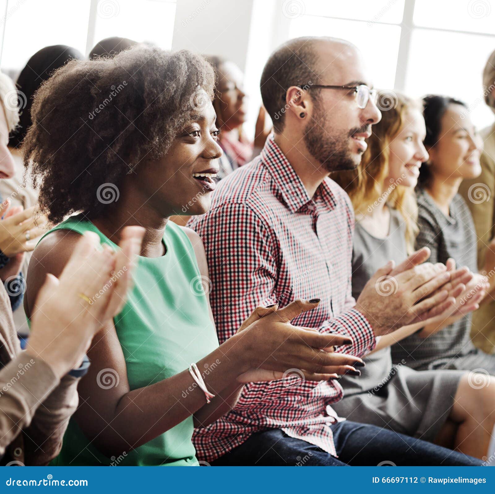 Audience Applaud Clapping Happiness Appreciation Training Concept Stock ...