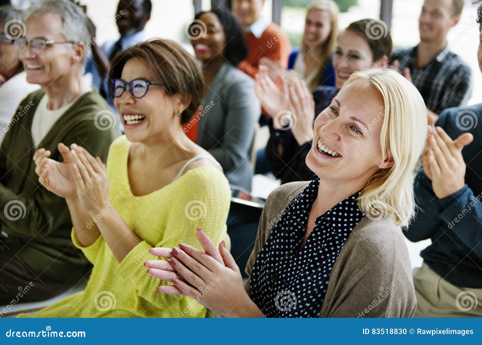 Audience Applaud Clapping Happiness Appreciation Training Concept Stock ...