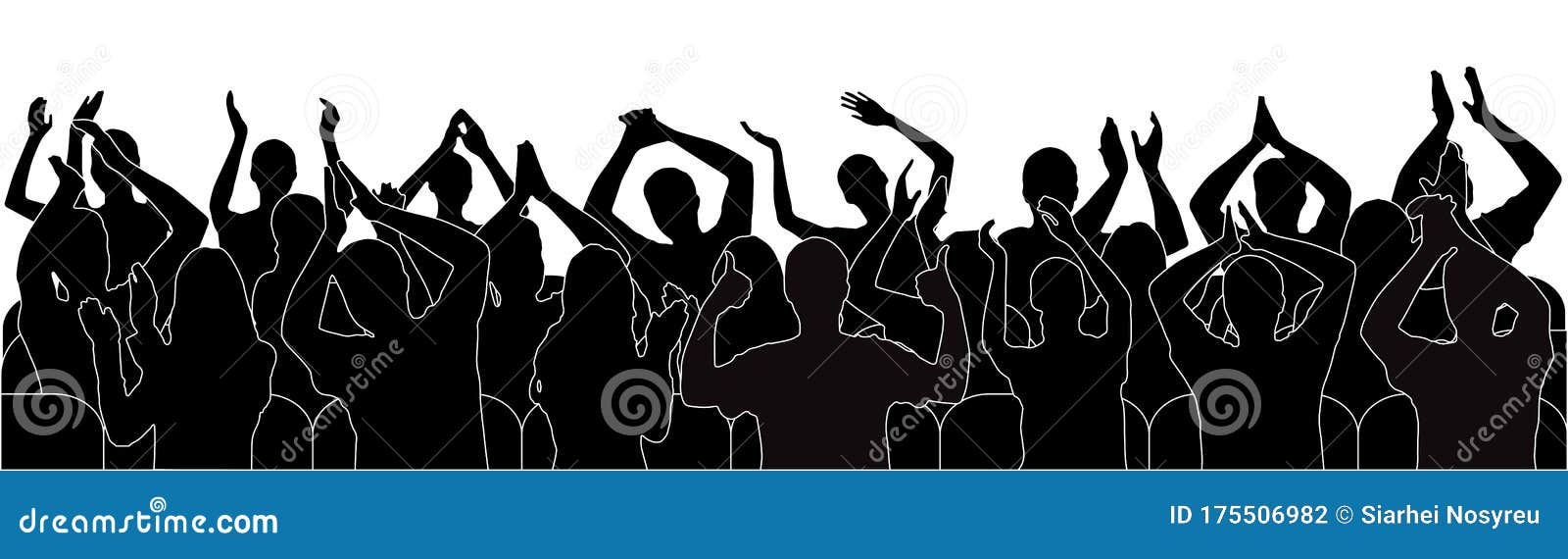 Audience, Applauding People, Silhouette of Crowd. Vector Illustration ...
