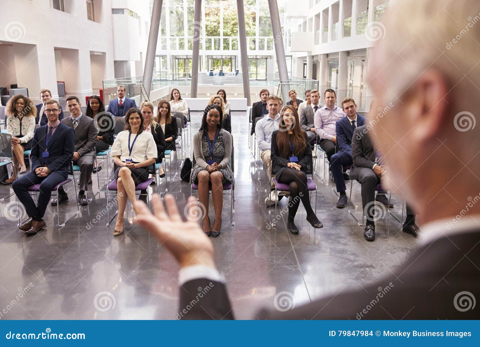Audience Applauding Speaker after Conference Presentation Stock Photo ...