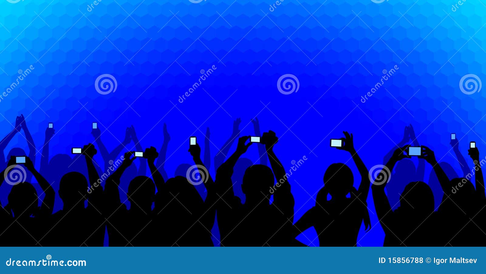 Audience on blue stock vector. Illustration of applause - 15856788
