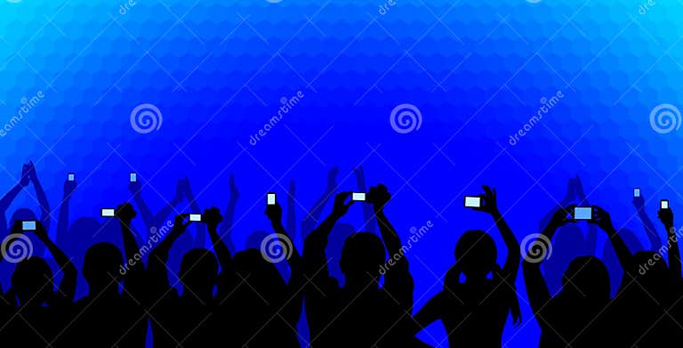 Audience on blue stock vector. Illustration of applause - 15856788