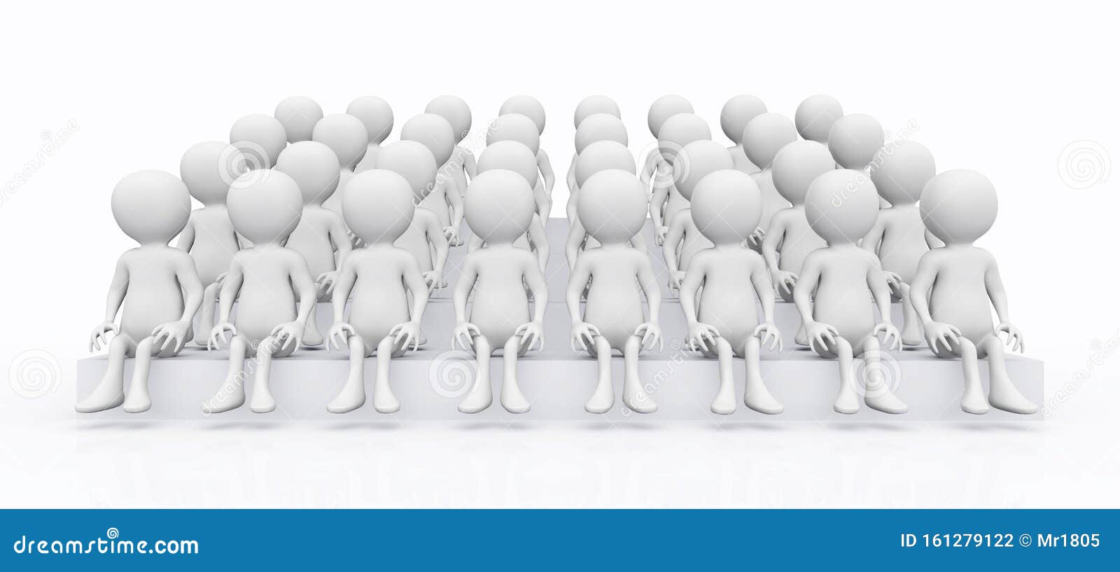 Audience with 3D figures stock illustration. Illustration of concert ...