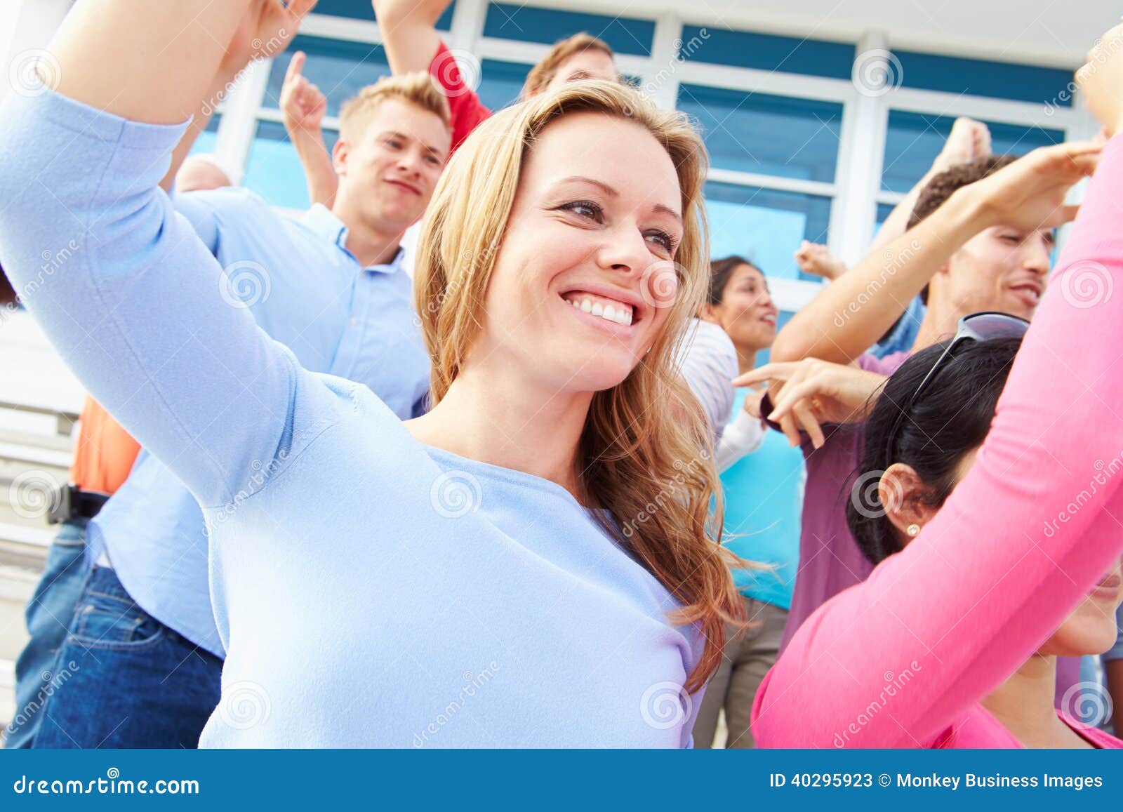 Audience Dancing at Outdoor Concert Performance Stock Image - Image of ...