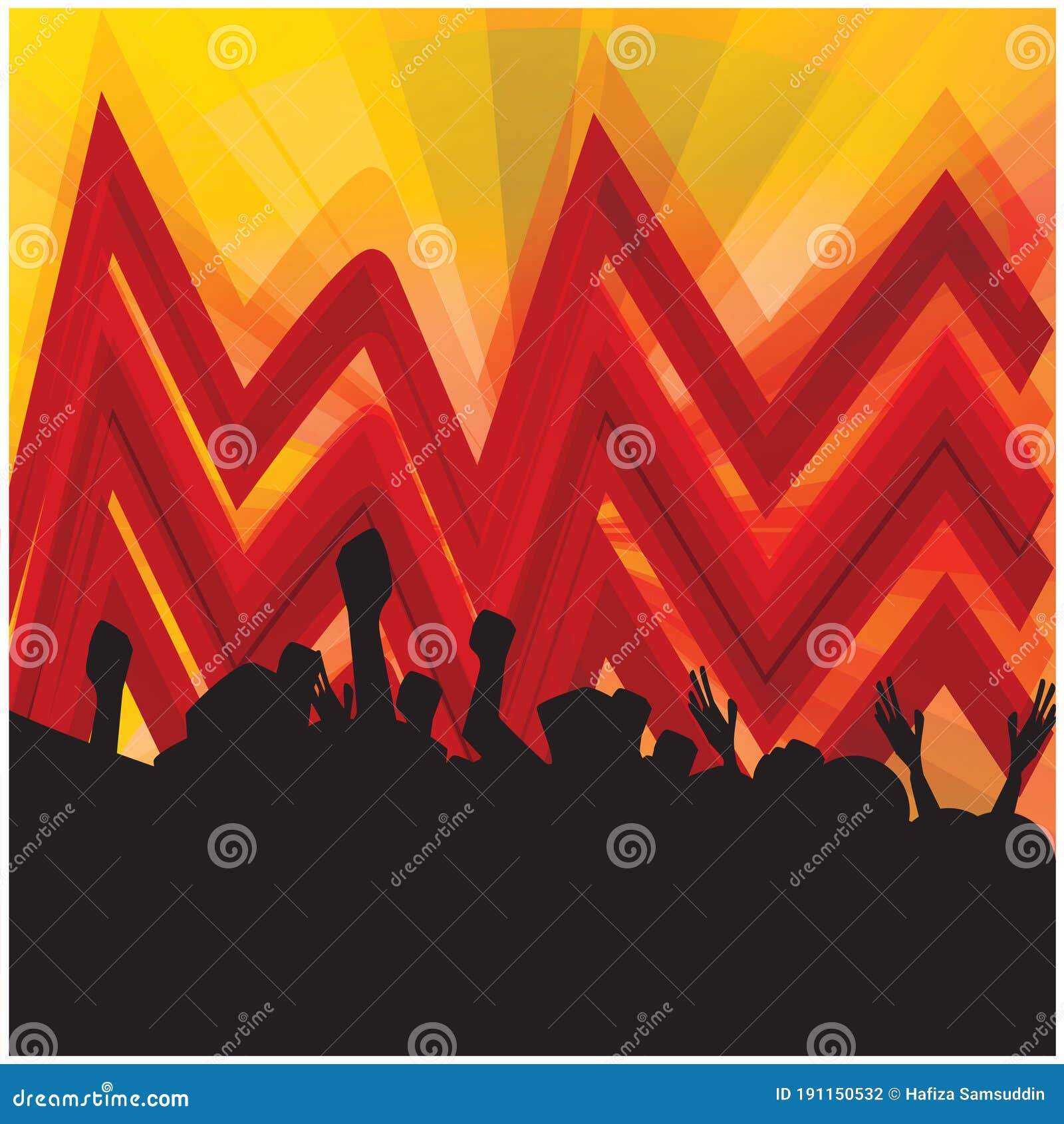 Audience Enjoying Music. Vector Illustration Decorative Design Stock ...