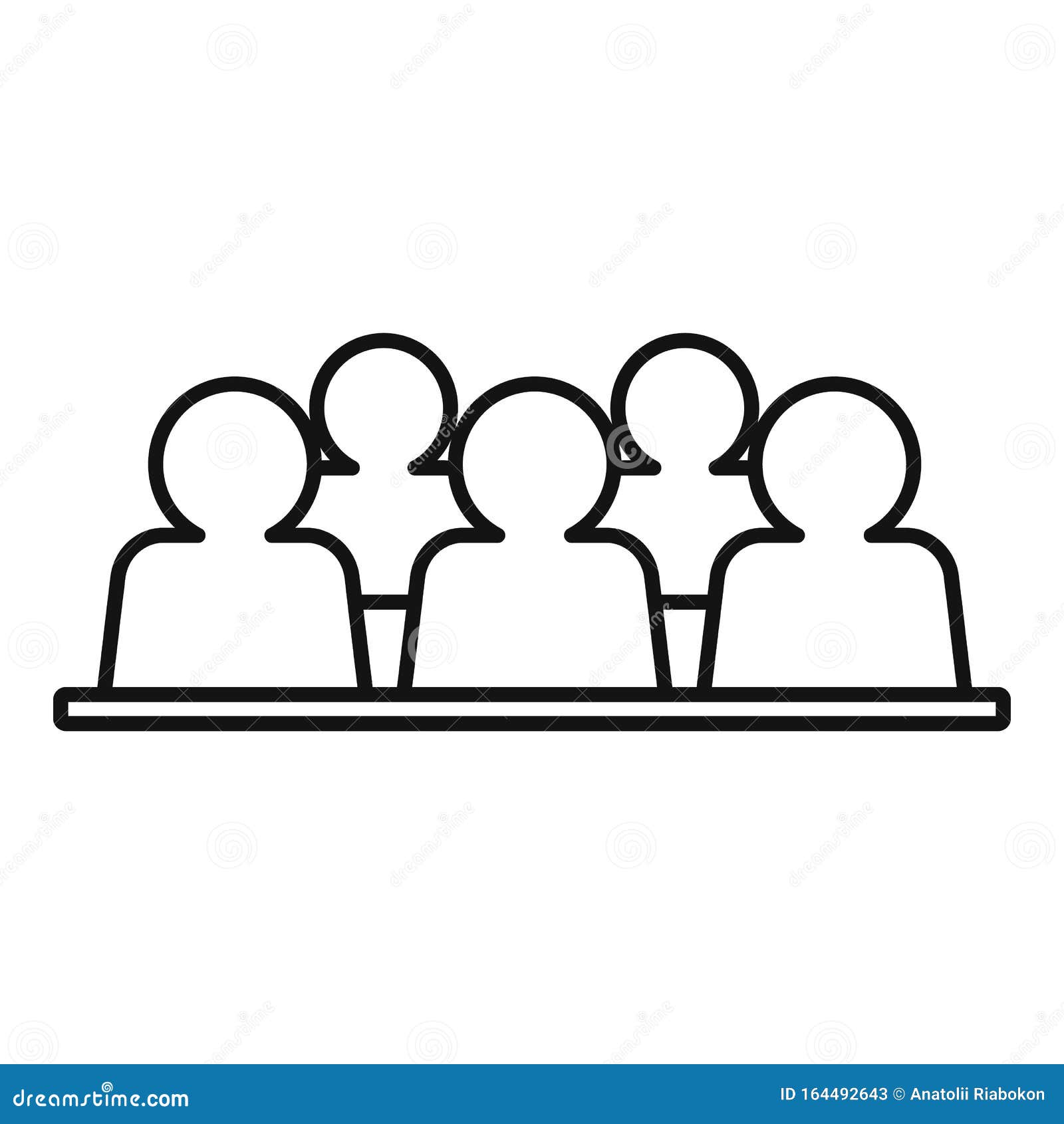 Audience Group Icon, Outline Style Stock Vector - Illustration of look ...