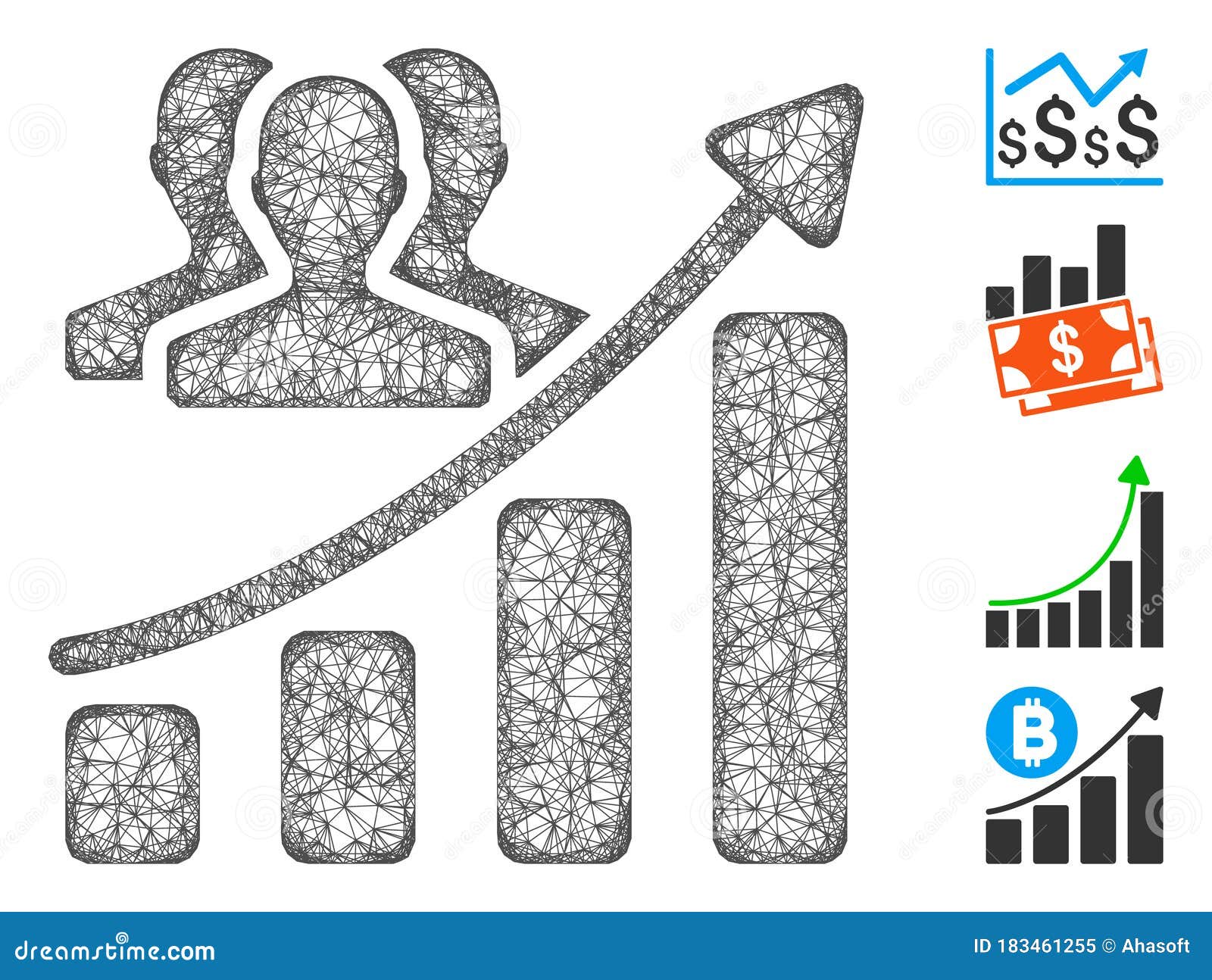 Audience Growth Chart Web Vector Mesh Illustration Stock Illustration ...