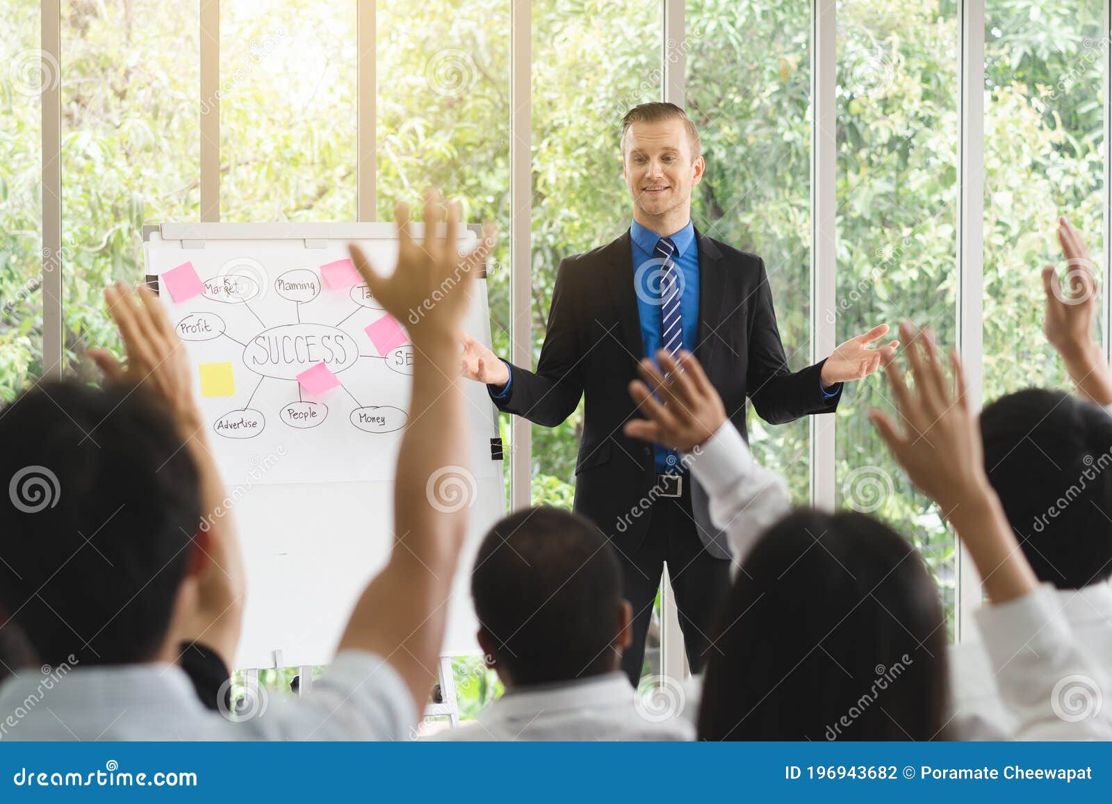 Audience Having a Question during Meeting Conference Stock Photo ...
