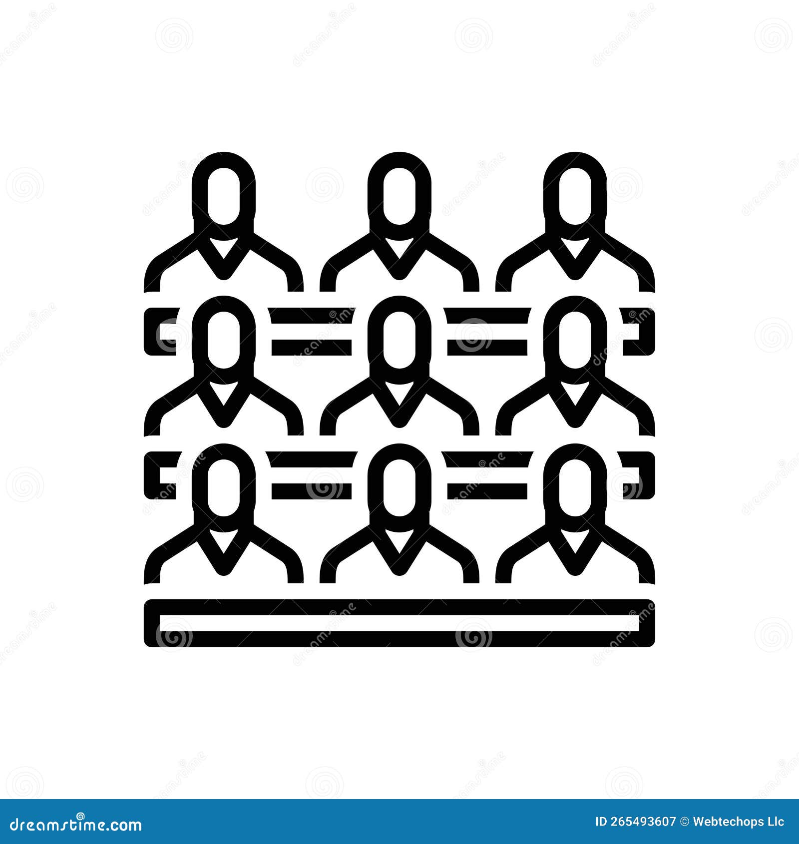 Black Line Icon for Audience, Members and People Stock Vector ...