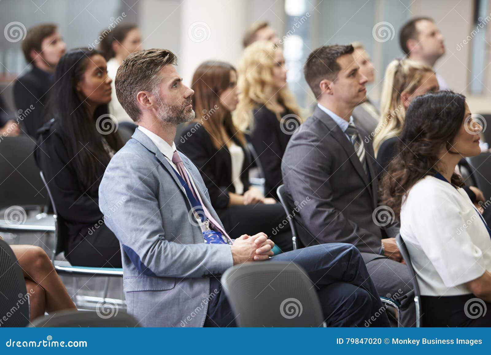 Audience Listening To Speaker at Conference Presentation Stock Photo ...