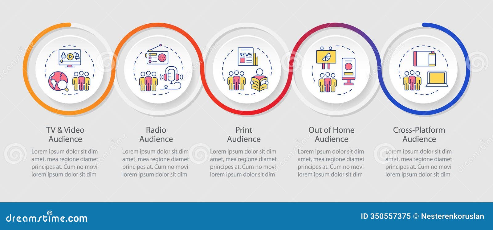 Audience Measurement Methods Infographics Circles Sequence Stock ...