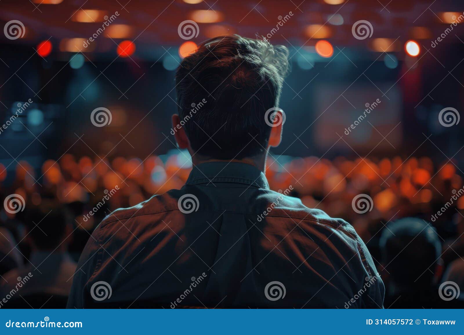Audience Perspective View of a Speaker at a Conference Stock Photo ...